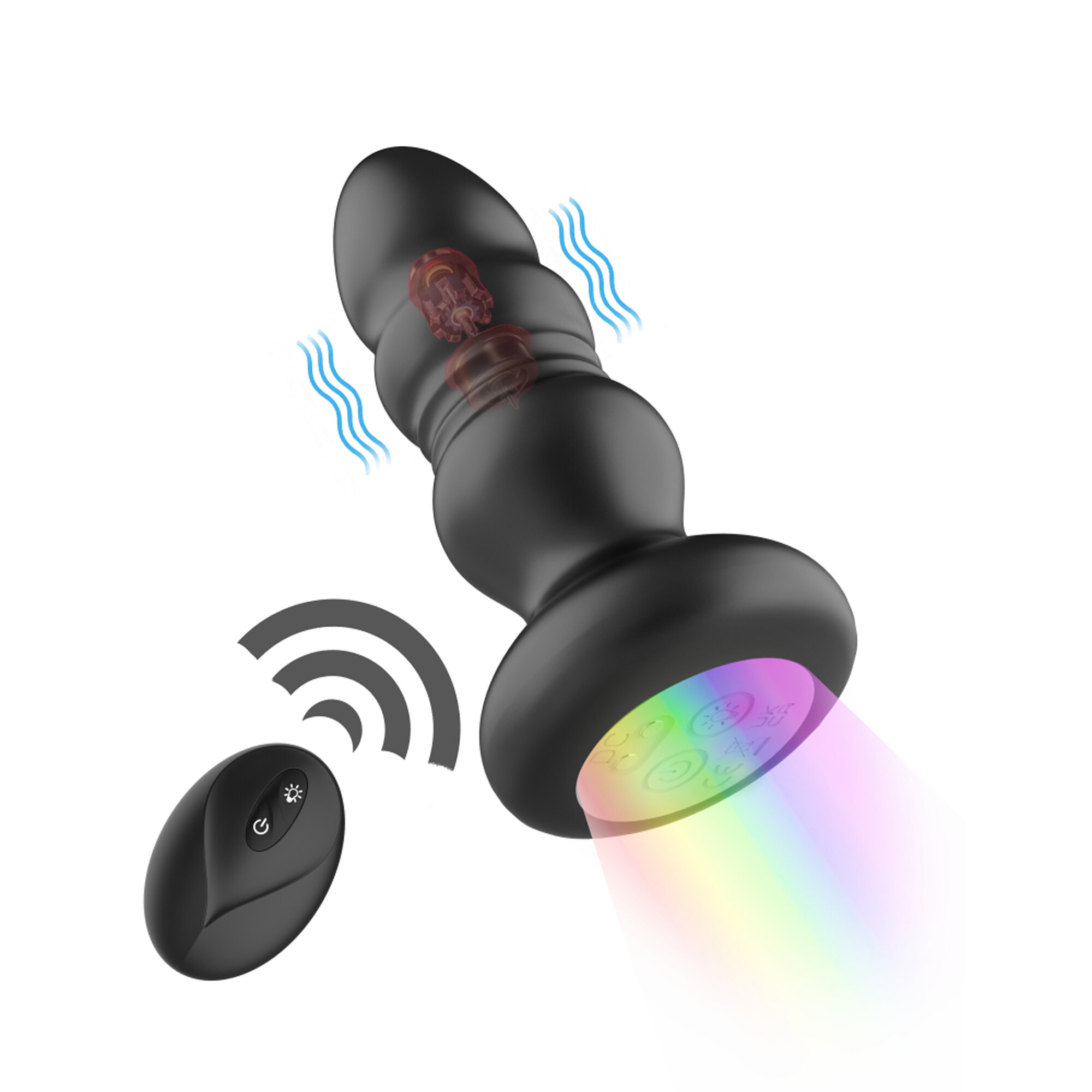 Светящаяся анальная пробка с возвратно-поступательной функцией Secwell (12.5, Ø 3.9 см)