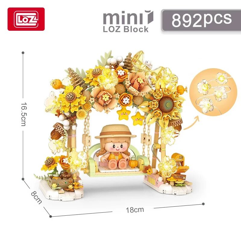 LOZ Block Мини карусель с девочкой, 892 детали, With box