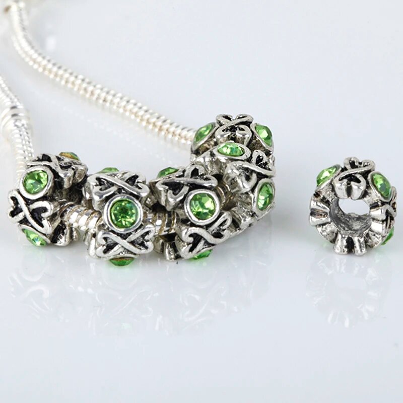 TUMBEELLUWA горный хрусталь бусины тибетское серебро Light Green