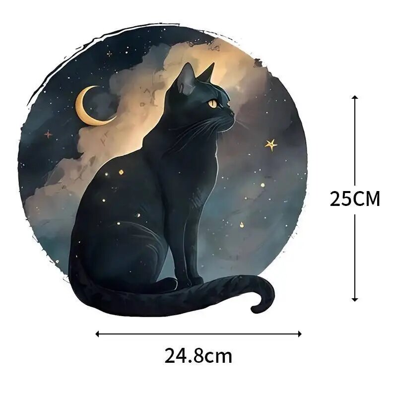 Наклейка на стену "Черный кот под луной" 25х24.8 см, Цвет: yzhth00259-14