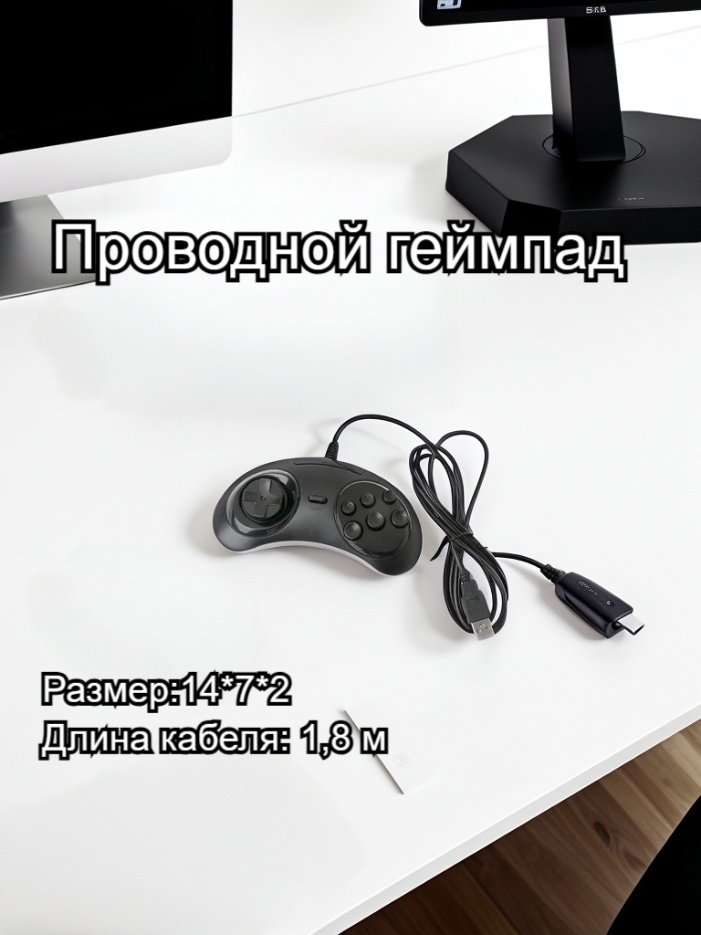 Геймпад Gaming Joypad, проводной, для Sega Genesis, 6 кнопок