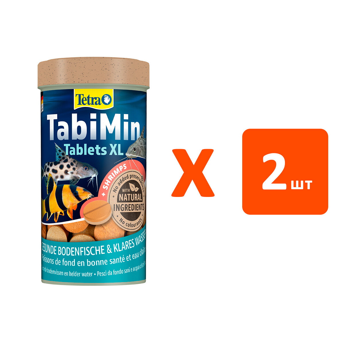 TETRA TABLETS TABIMIN XL корм таблетки для крупных донных рыб (133 т х 2 шт)