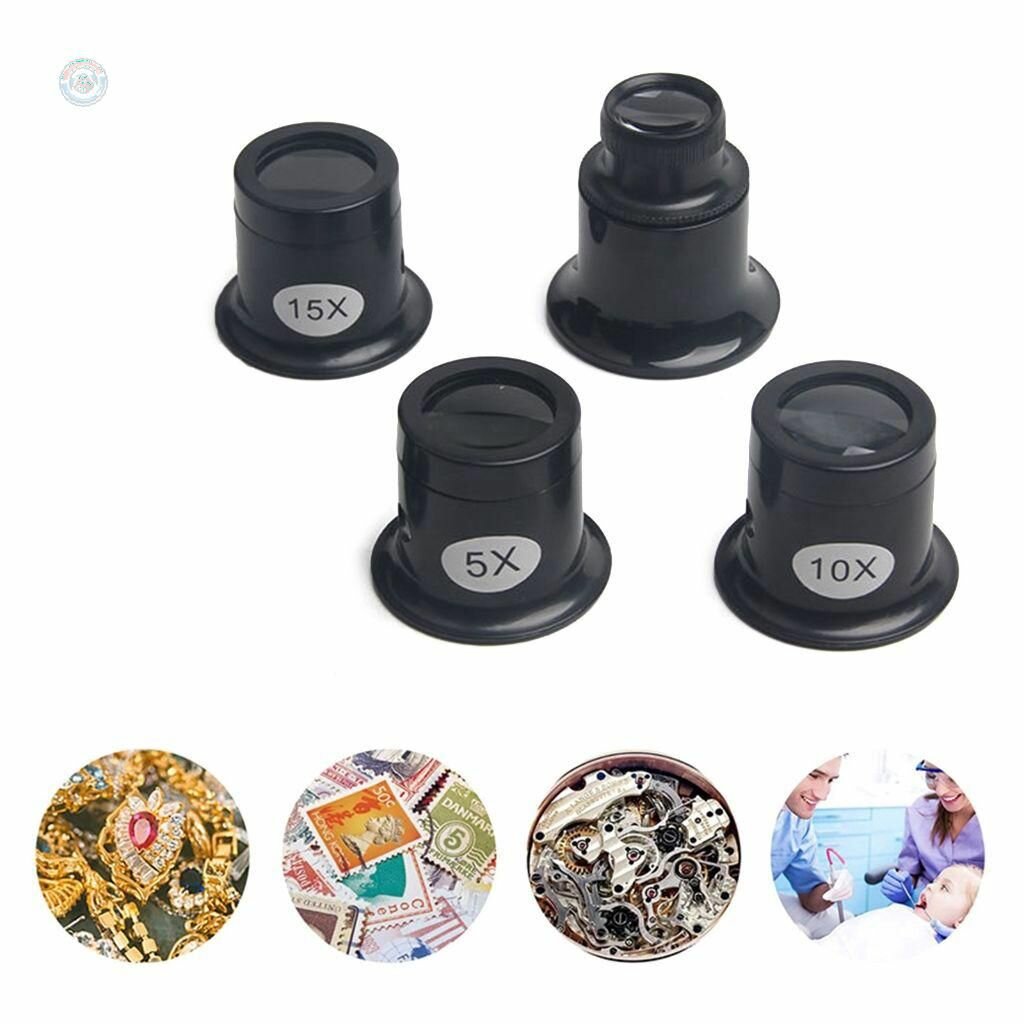 Карманная лупа для ремонта часов 5-20X, компактный оптический инструмент для ювелиров и мастеров, лупа-очки с переменным увеличением