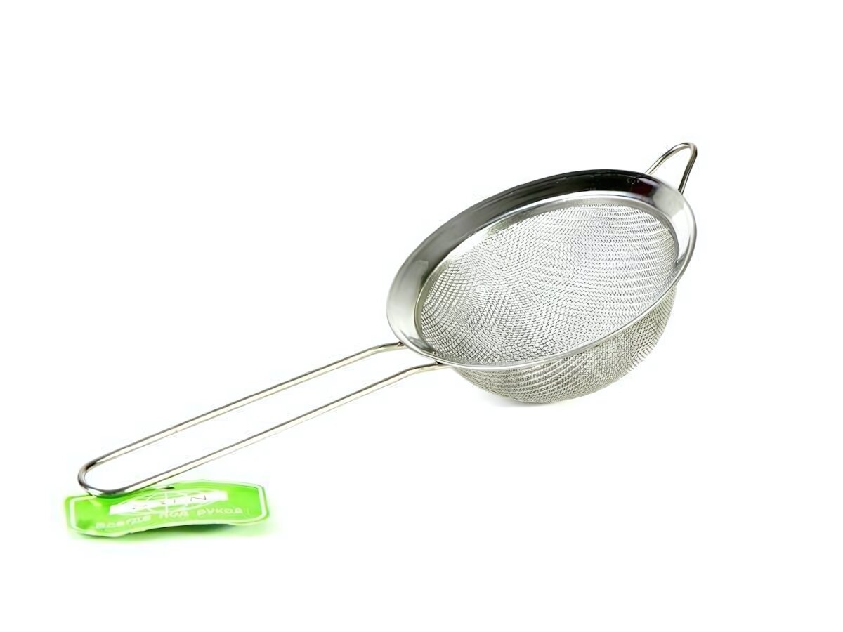 Сито 220 мм нержавеющая сталь с измерительной ручкой, мелкая сетка, прочный и удобный для точного процеживания