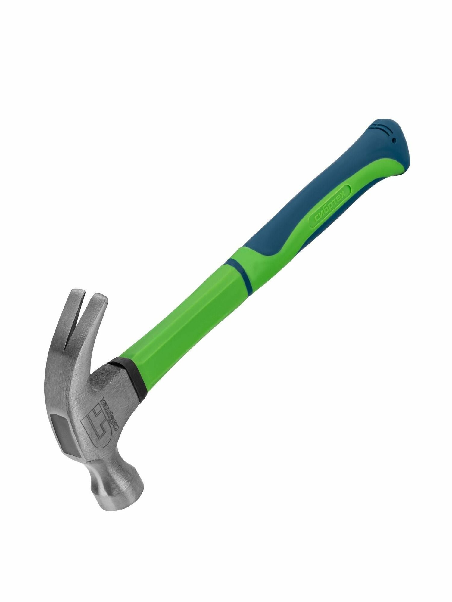 Молоток-гвоздодер, 450 г, фибергласовая обрезиненная рукоятка Сибртех