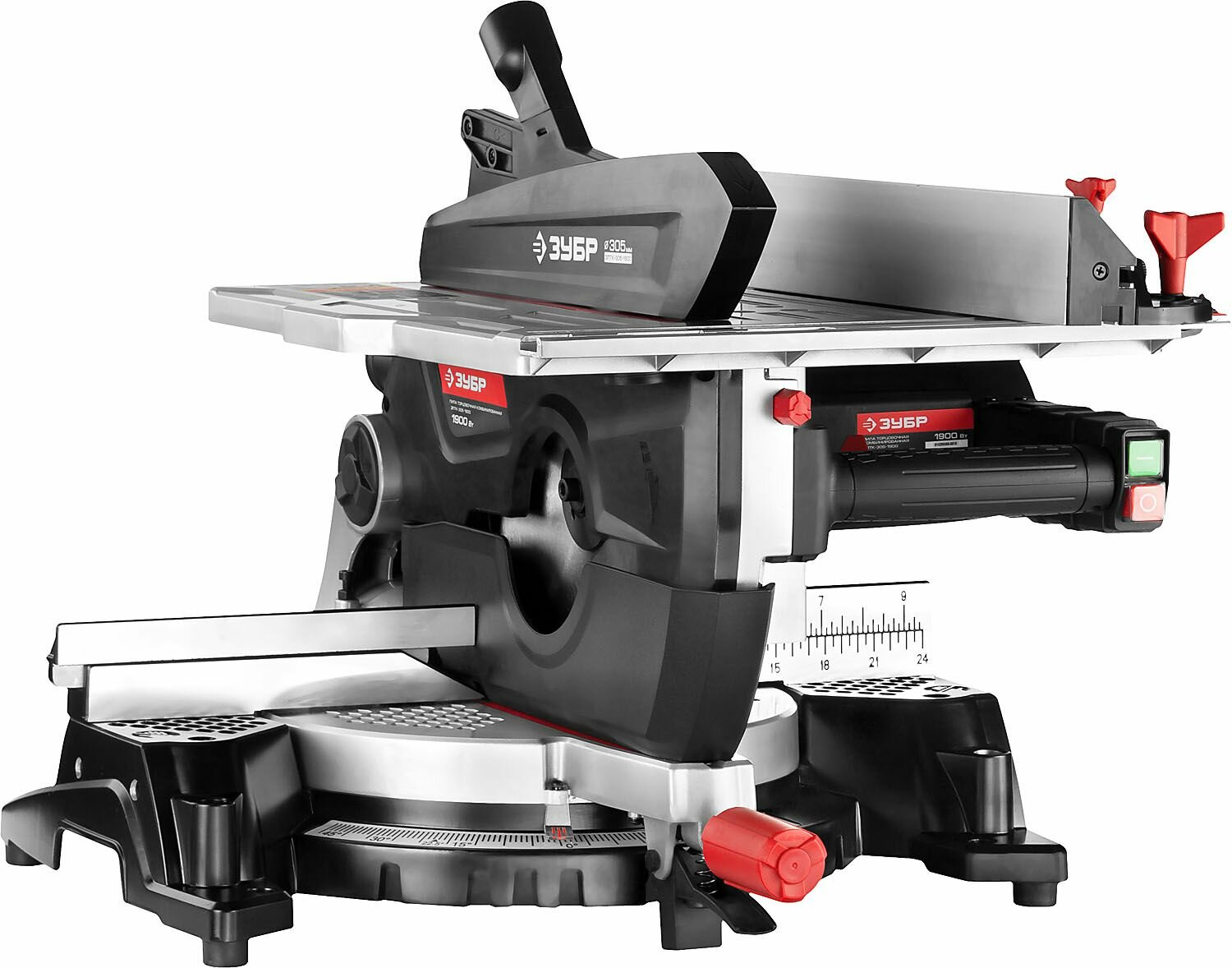 Торцовочная пила ЗУБР, комбинированная, диаметр 305 х 30 мм, мощность 1900 Вт ЗПТК-305-1900