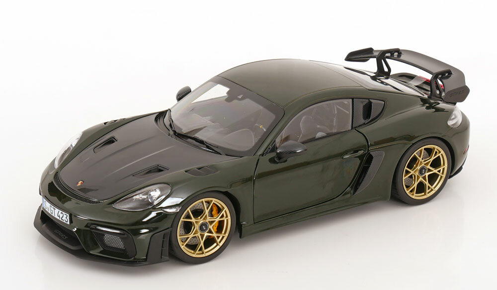 Модель коллекционная NOREV Porsche cayman GT4 rs weissach package 2023 dark green