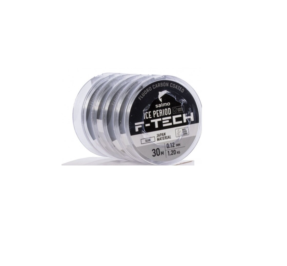 Леска монофильная 30м 0.12mm/1.20kg зимняя Salmo ICE PERIOD F-TECH Clear