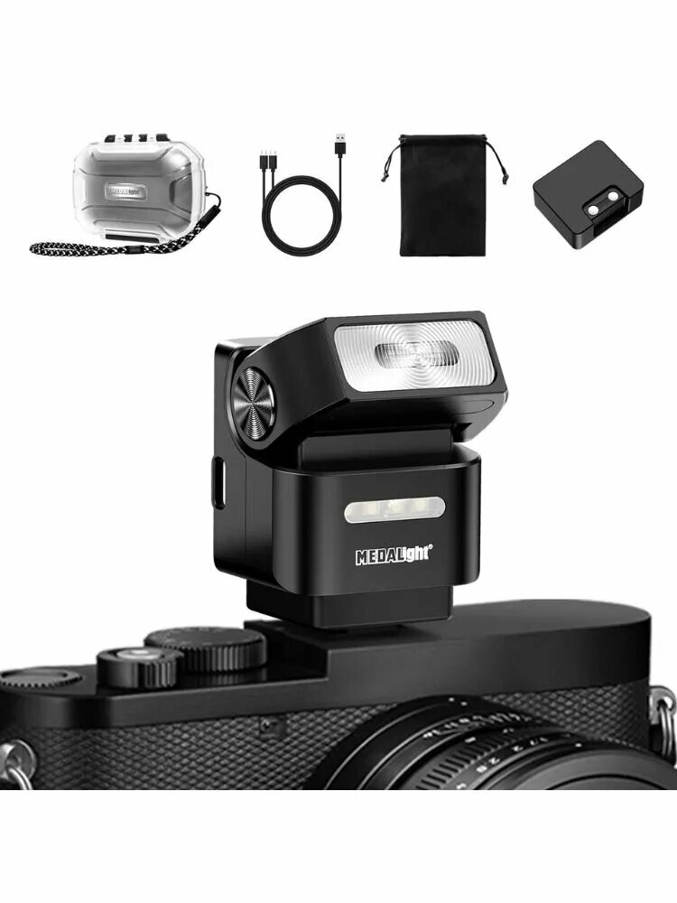 MEDALight F2 Мини-вспышка для фотоаппаратов Canon Sony ZV1 Fuji Nikon Ricoh Gr3 цифровых фотоаппаратов горячего башмака