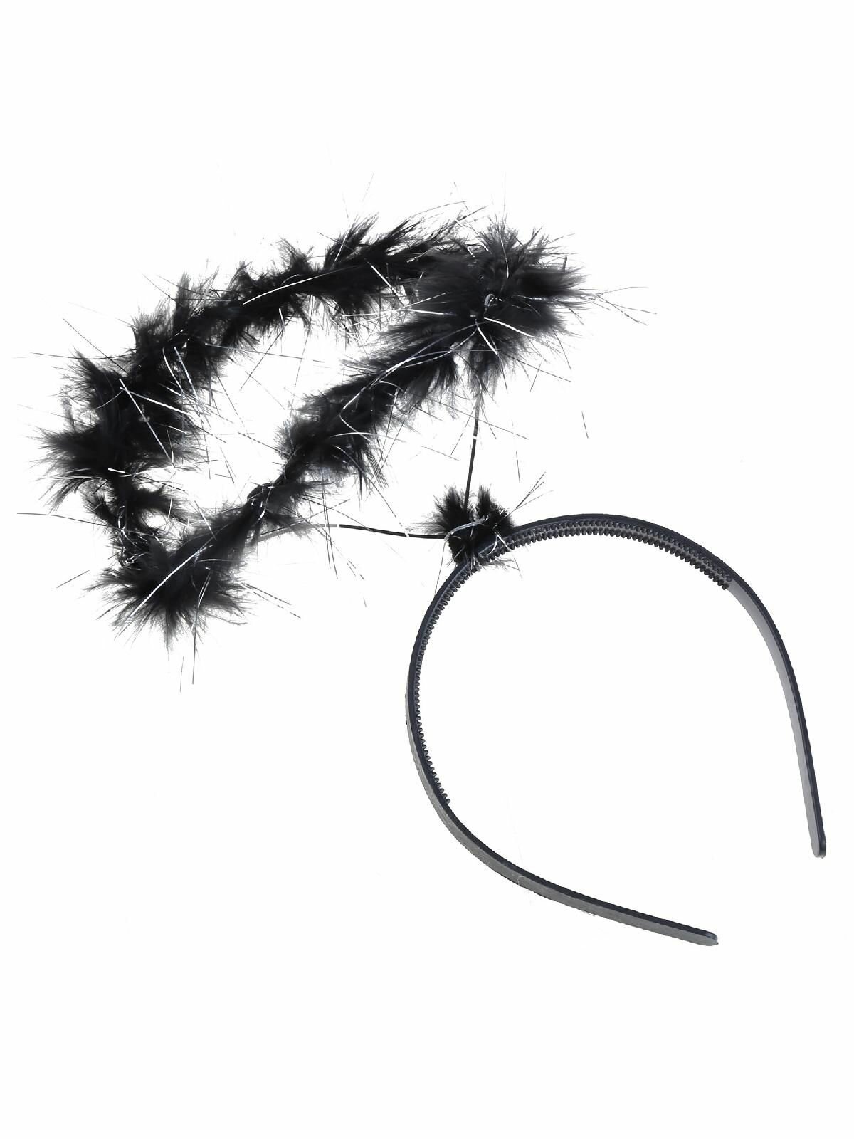 Ангельский ободок с перьями, Черный