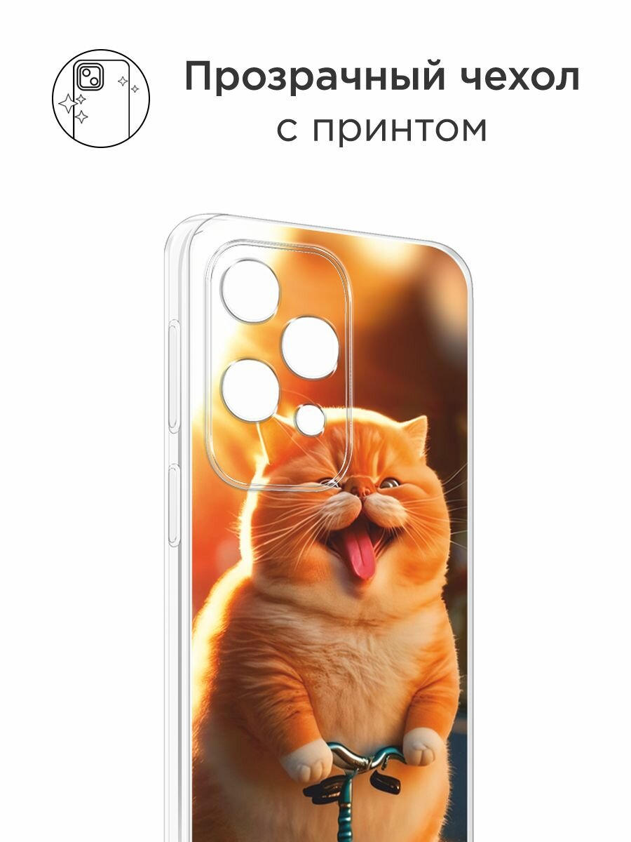 Чехол на Tecno Camon 40 Pro / Текно Камон 40 Про с принтом "Кот на велике" — фото 1
