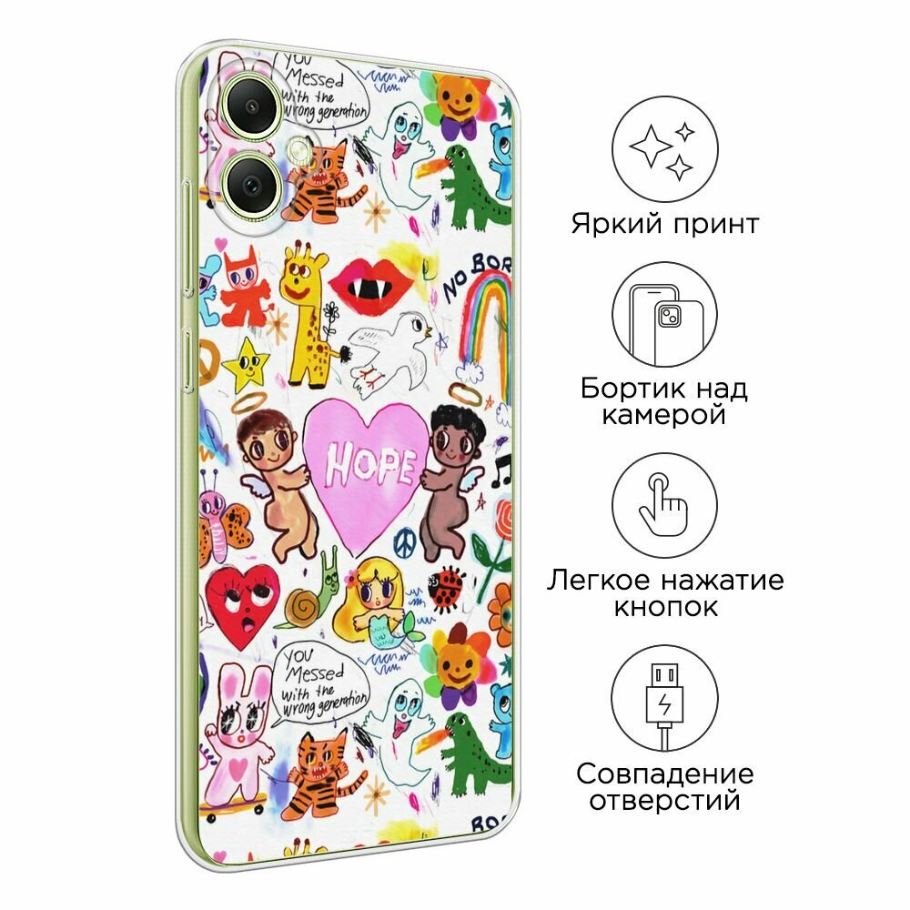 Чехол на Samsung Galaxy A05 / Самсунг Галакси A05 с принтом "Милые рисунки" — фото 1