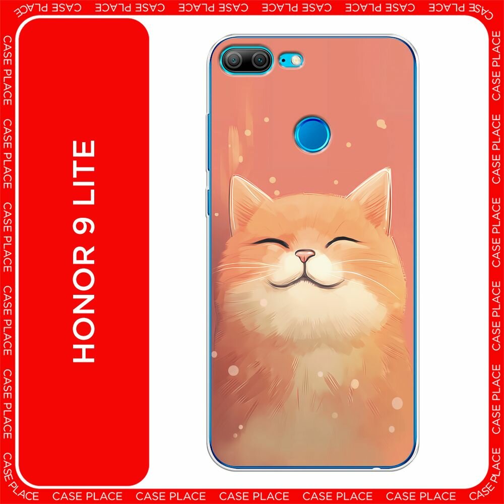 Чехол на Honor 9 Lite / Хонор 9 Лайт с принтом "Довольный рыжий котик"