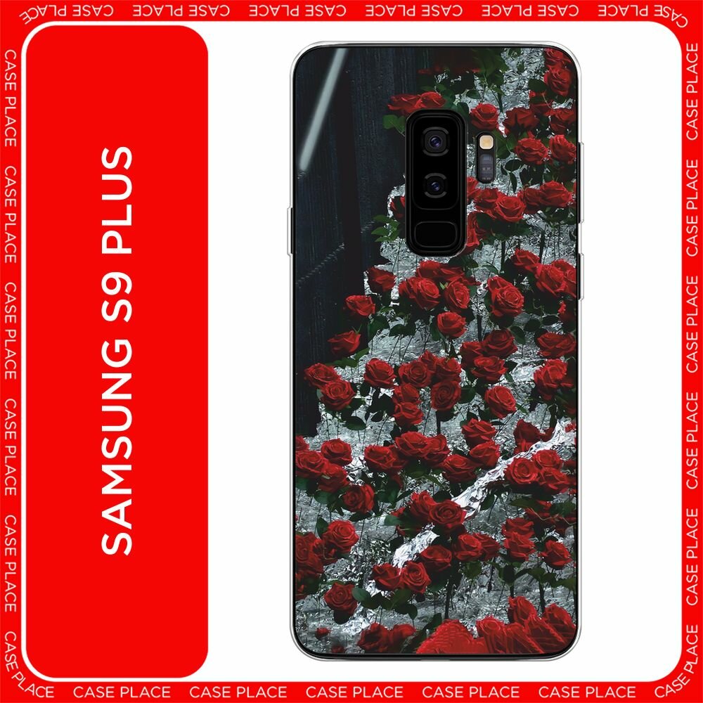 Чехол на Samsung Galaxy S9 + / Самсунг Галакси С9 Плюс с принтом Цветущие алые розы