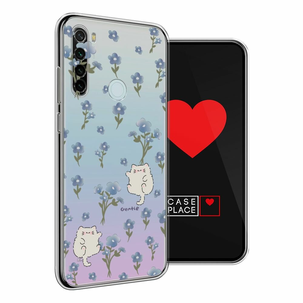 Чехол на Xiaomi Redmi Note 8T / Сяоми Редми Нот 8Т с принтом "Gentle cats", прозрачный — фото 1