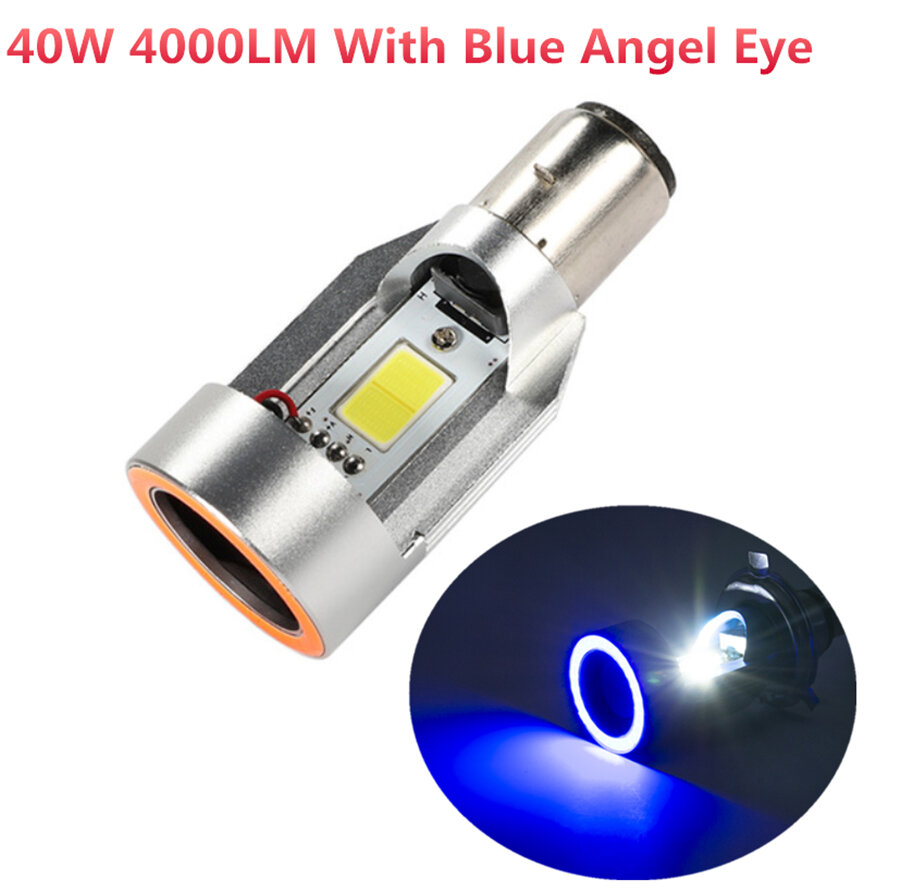 Новые светодиодные лампы Angel Eyes Cob Ba20D для мотоциклетных фар, светодиодная фара для мотоцикла, аксессуары для ску