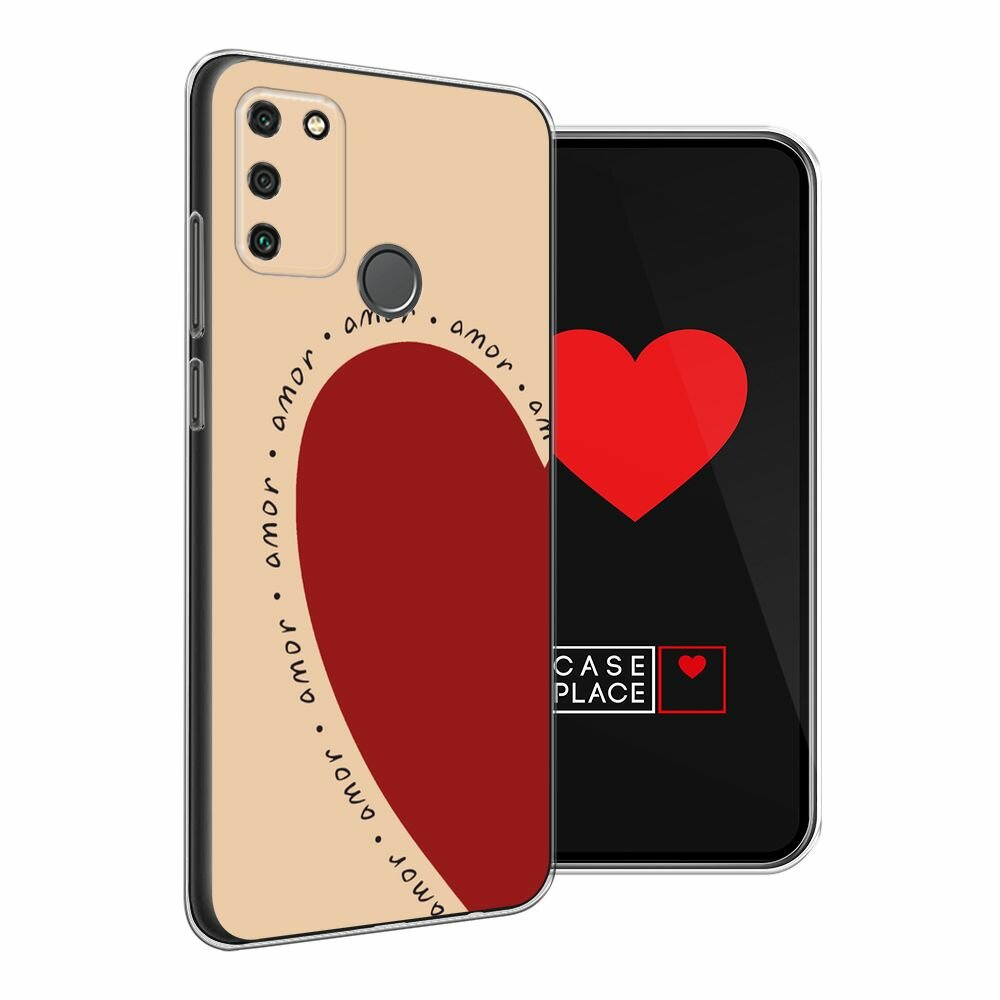 Чехол на Honor 9A / Хонор 9А с принтом "amor heart 1 - 14 февраля" — фото 1