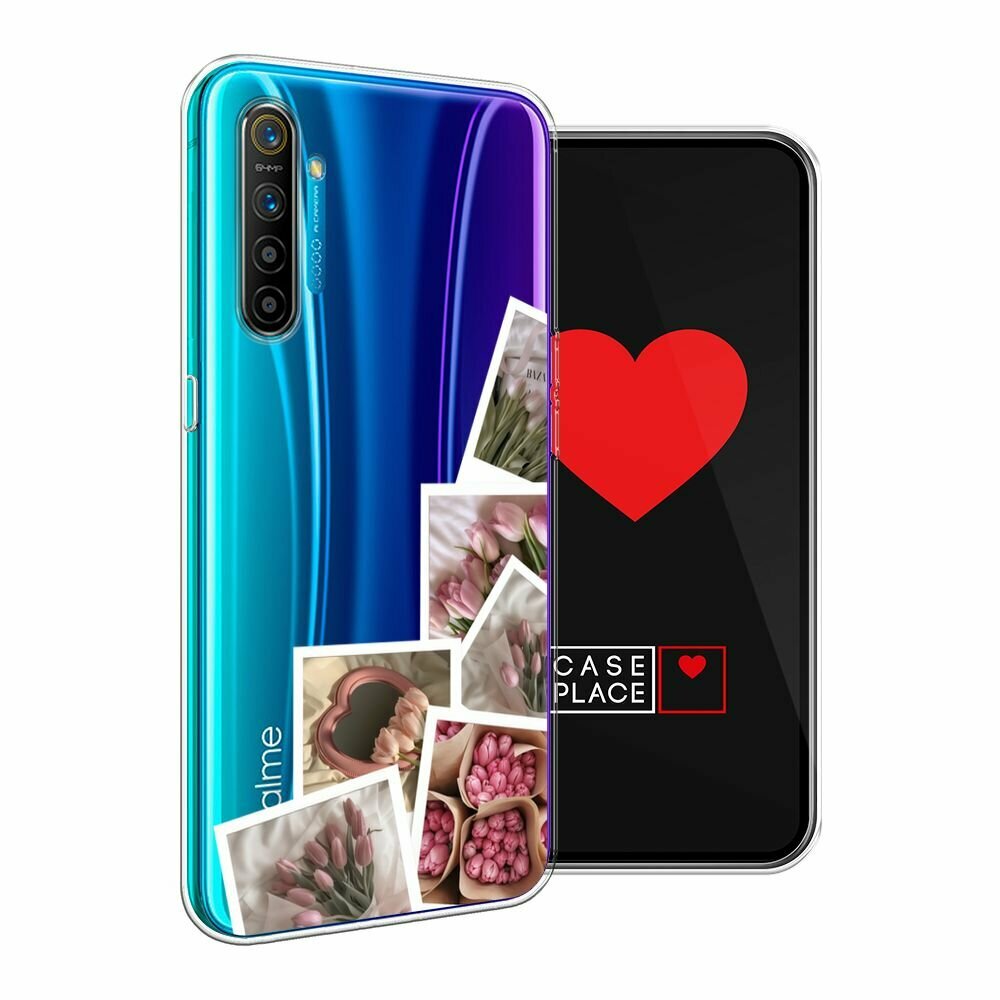 Чехол на Realme XT / Реалми XT с принтом "Весенние фото - 8 марта", прозрачный — фото 1