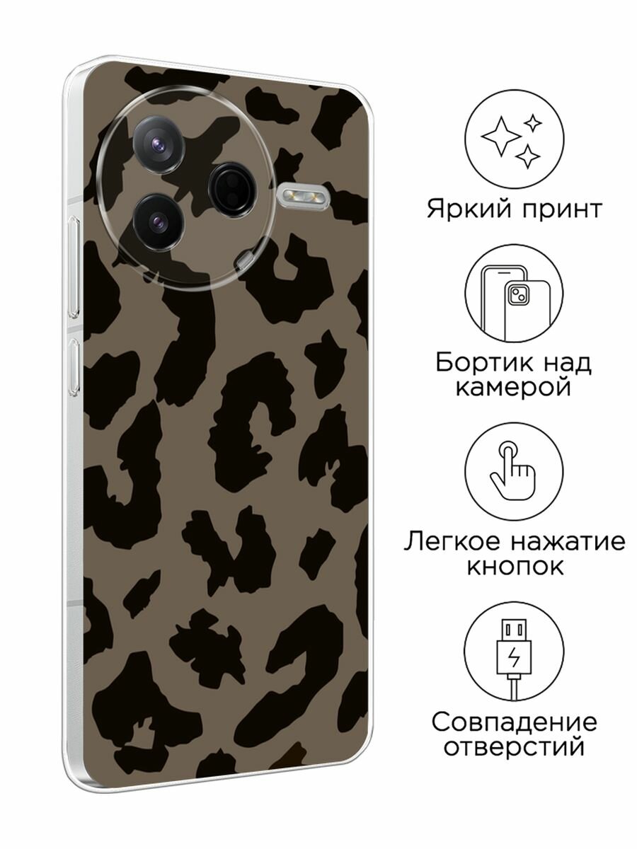 Чехол на Poco F7 Pro / Поко F7 Про с принтом "Леопардовые пятна паттерн 1" — фото 1
