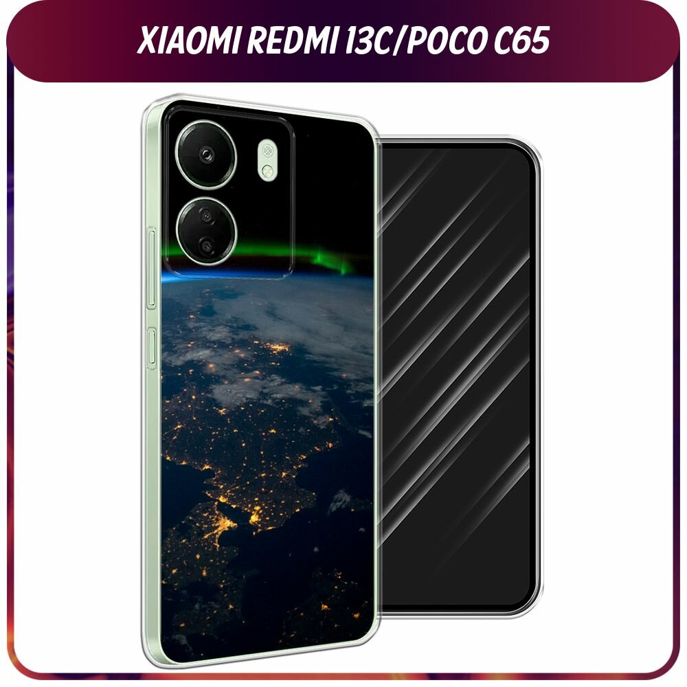 Чехол на Xiaomi Redmi 13C/Poco C65 / Сяоми Редми 13C/Поко С65 с принтом "Земля из космоса"