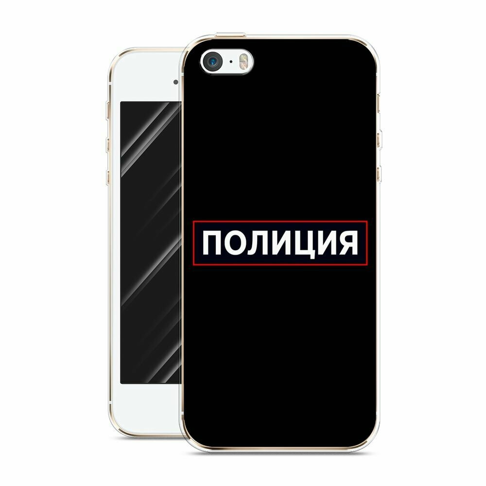 Чехол на Apple iPhone 5/5S/SE / Айфон 5/5S/SE с принтом "Police logo" — фото 1