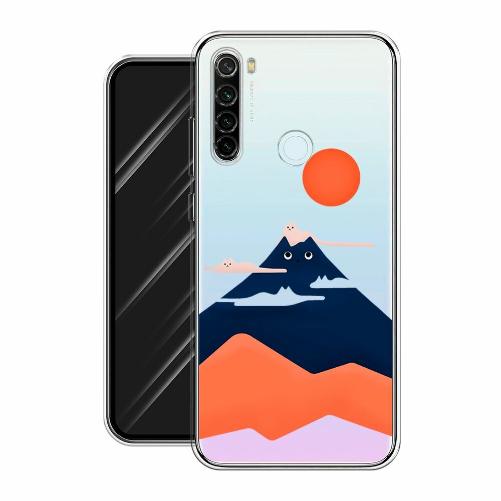 Чехол на Xiaomi Redmi Note 8T / Сяоми Редми Нот 8Т с принтом "Кот-гора", прозрачный — фото 1