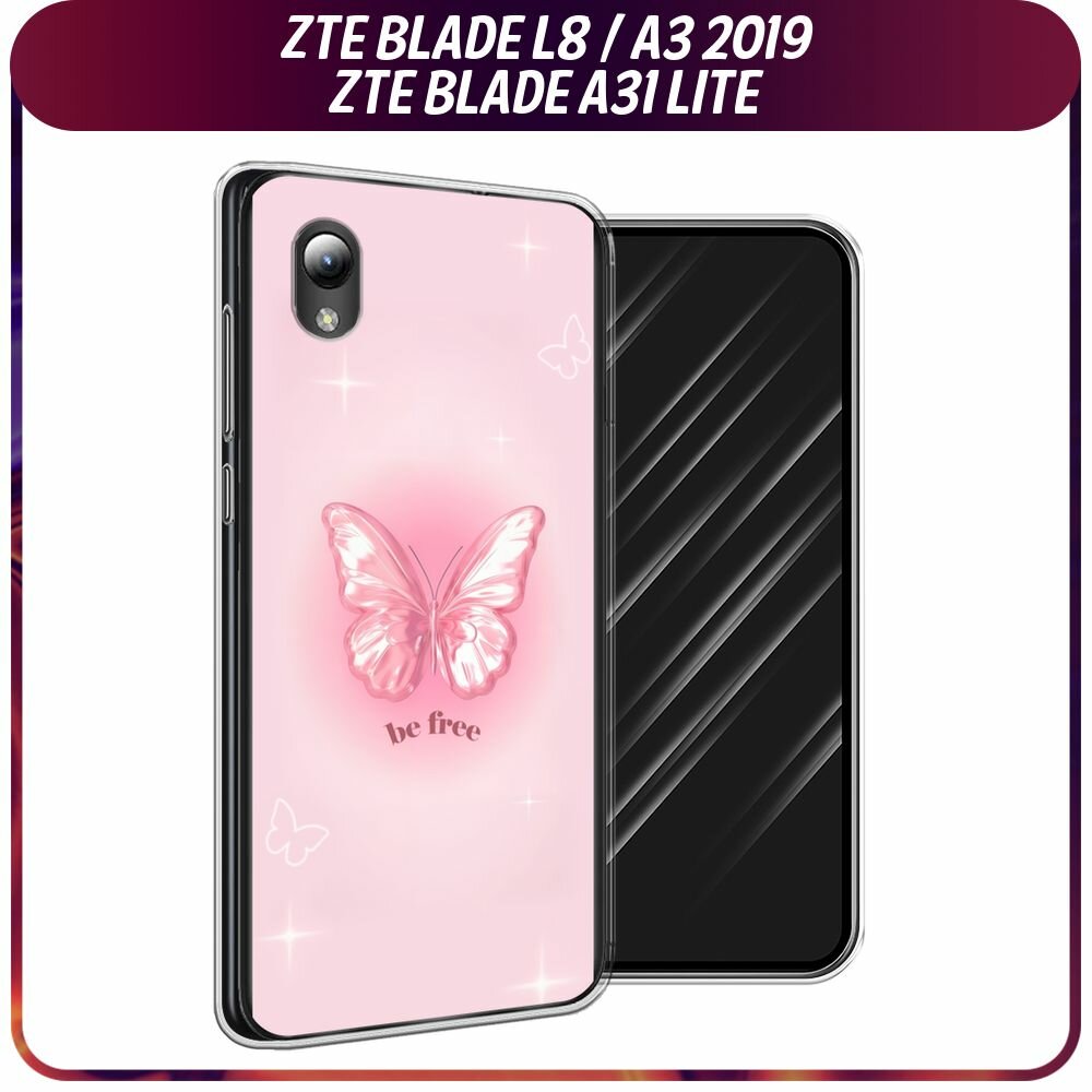 Чехол на ZTE Blade L8/A3 (2019)/A31 lite / ЗТЕ Блэйд L8/A3/A31 Лайт с принтом "Be free butterfly 1"