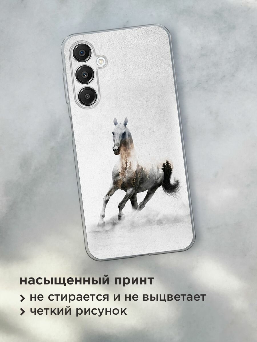 Чехол на Samsung Galaxy A16 / Самсунг А16 с принтом "Лошадь лес" — фото 1