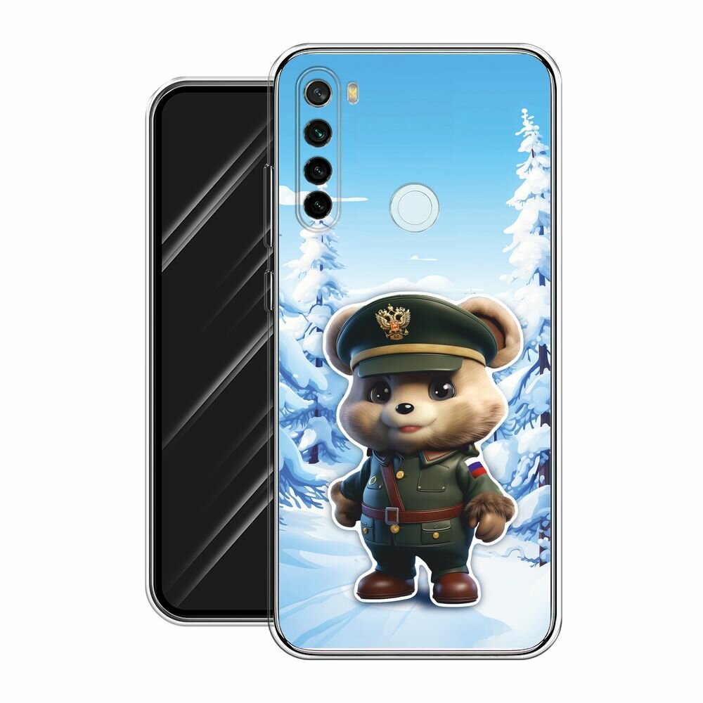 Чехол на Xiaomi Redmi Note 8T / Сяоми Редми Нот 8Т с принтом "Мишка в форме 1 - 23 февраля" — фото 1