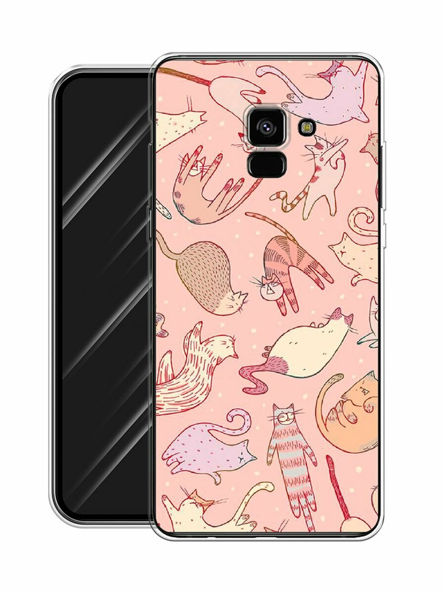 Чехол на Samsung Galaxy A8 + / Самсунг Галакси А8 Плюс 2018 с принтом "Розовое счастье" — фото 1