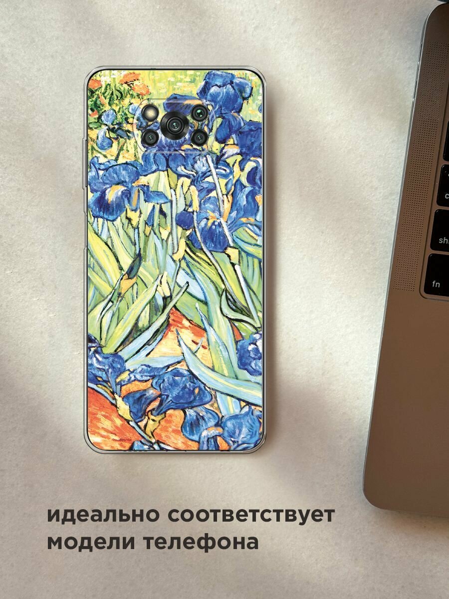 Чехол на Xiaomi Poco X3/X3 Pro / Поко X3/X3 Pro с принтом "Ирисы Ван Гог" — фото 1