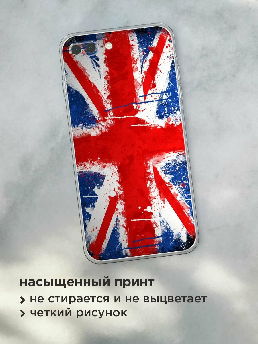 Чехол на Apple iPhone 7 Plus / Айфон 7 Плюс с принтом "Флаг Великобритании 2" — фото 1