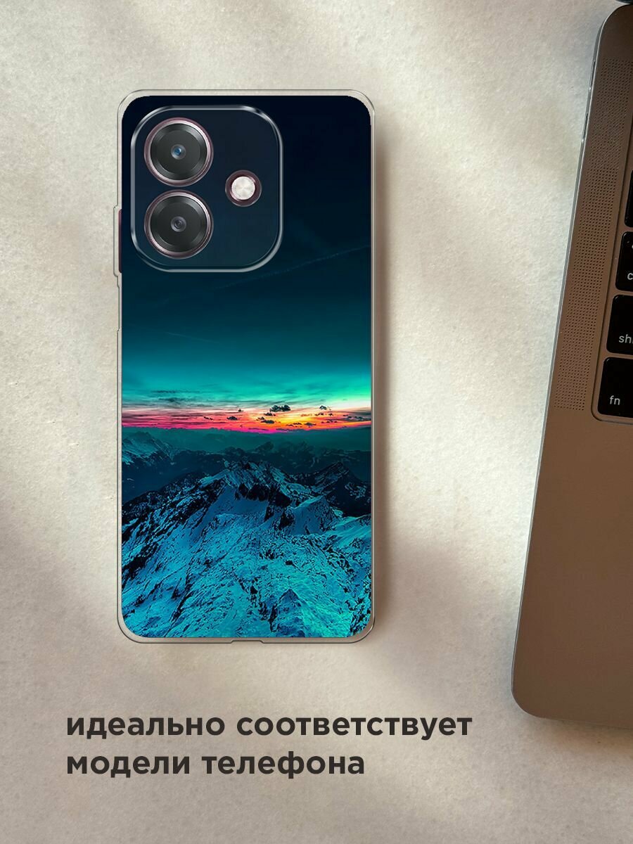 Чехол на Oppo A3/A3x / Оппо А3/A3x с принтом "Закат в горах" — фото 1