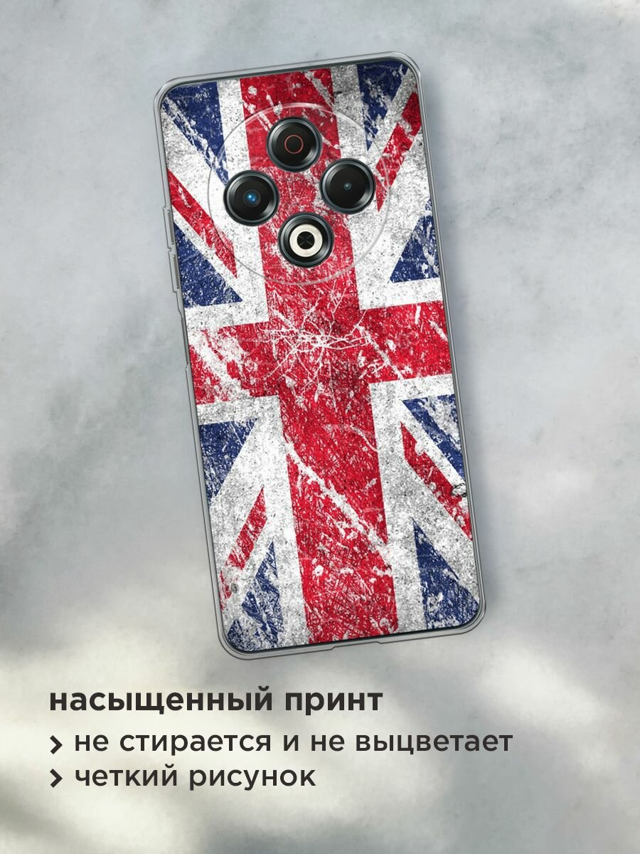 Чехол на Tecno Spark 30 / Текно Спарк 30 с принтом "Флаг британский" — фото 1