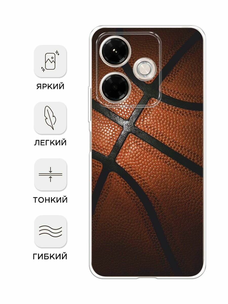 Чехол на Xiaomi Redmi 13X / Сяоми Редми 13X с принтом "Баскетбольный мяч" — фото 1