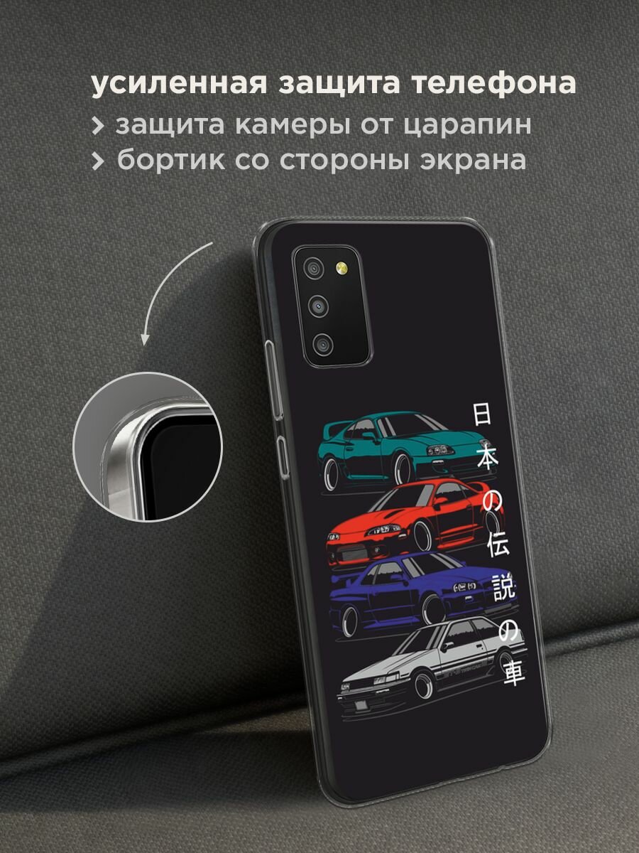 Чехол на Samsung Galaxy A02s / Самсунг Галакси A02s с принтом "JDM Legend cars" — фото 1