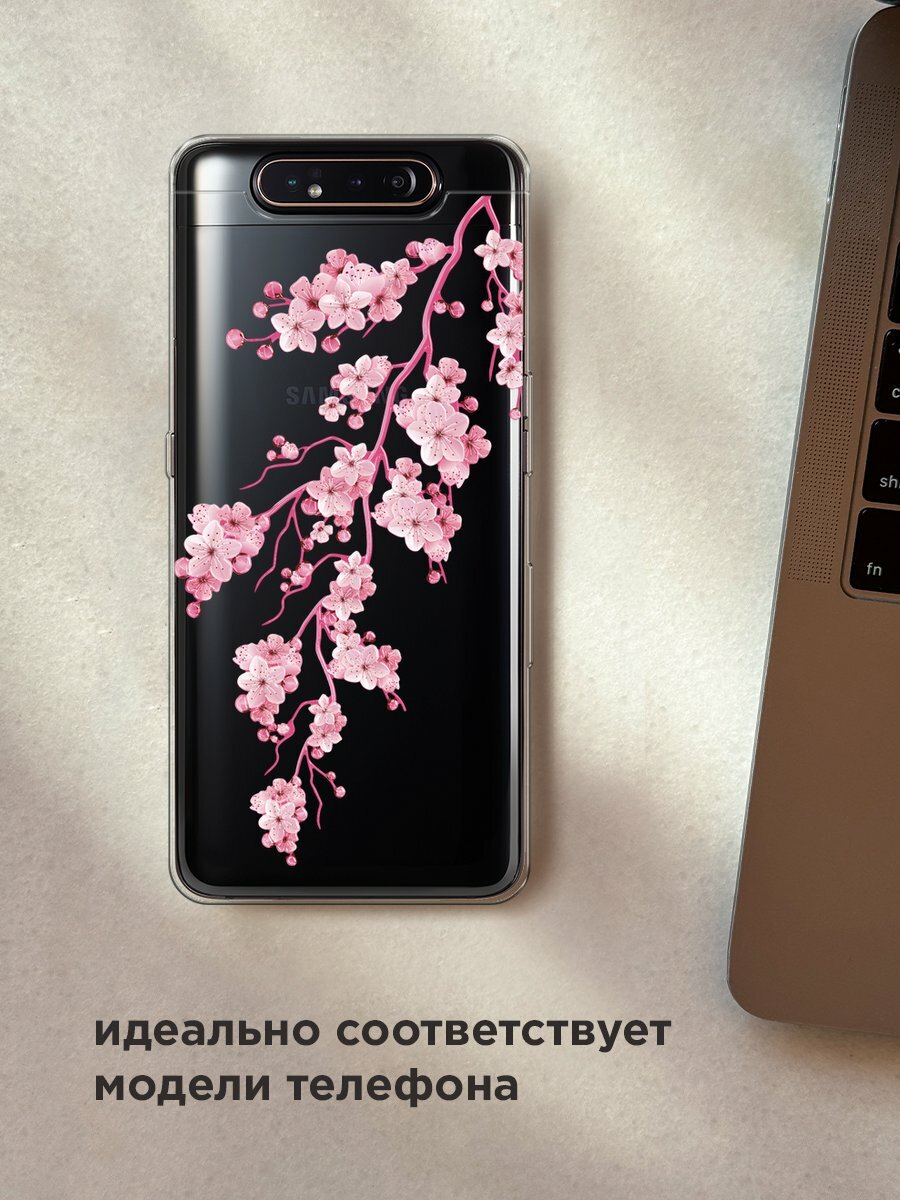 Чехол на Samsung Galaxy A80 / Самсунг Гэлакси A80 с принтом "Ветка сакуры 2" — фото 1