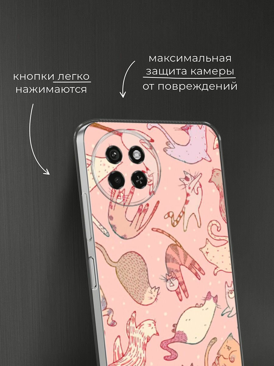Силиконовый чехол на Itel S23 / Ител S23 с принтом "Розовое счастье" — фото 1