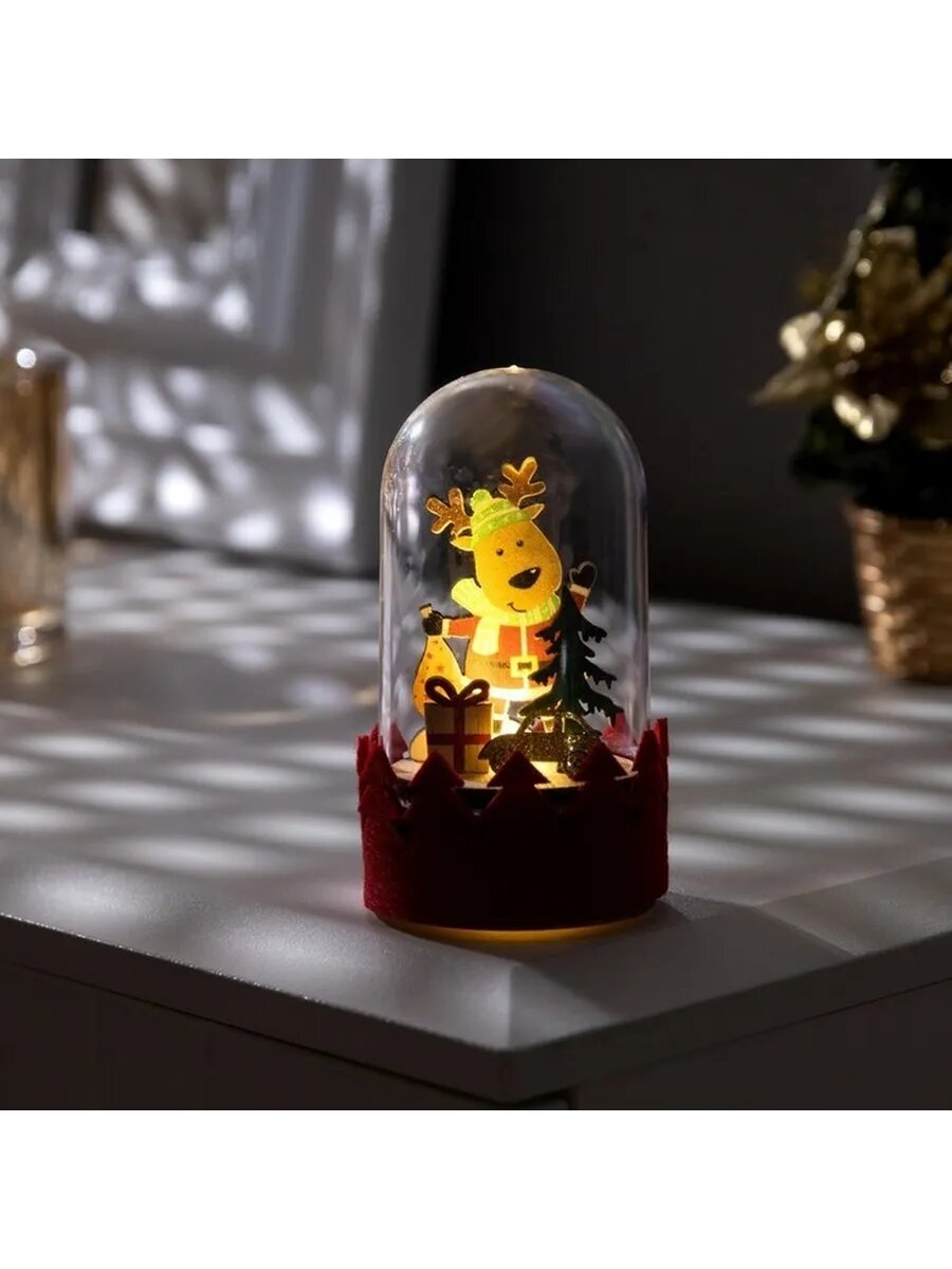 Светодиодная фигура под куполом «Оленёнок» 6 × 9.5 × 6 см