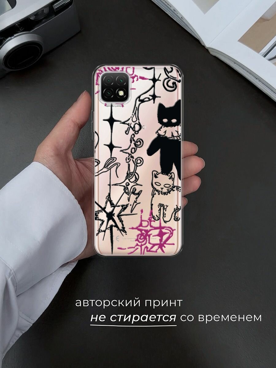 Чехол на Wiko T3 / Вико Т3 с принтом "Готические котики" — фото 1