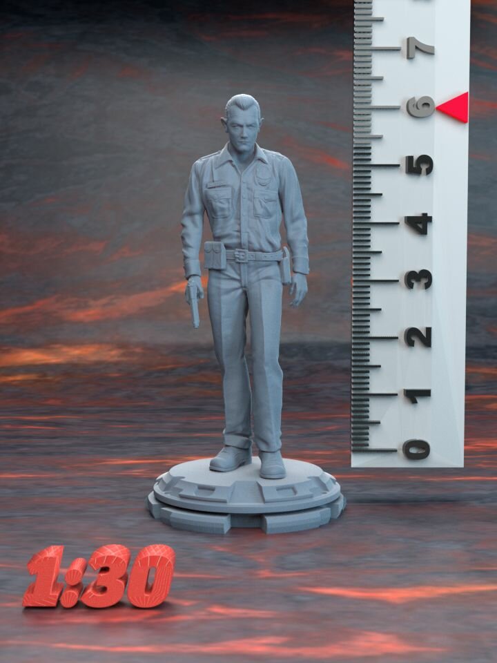 Миниатюра Фигурка T-1000 Терминатор; 6.1см 1/30 (Серая, предназначена для самостоятельной покраски)