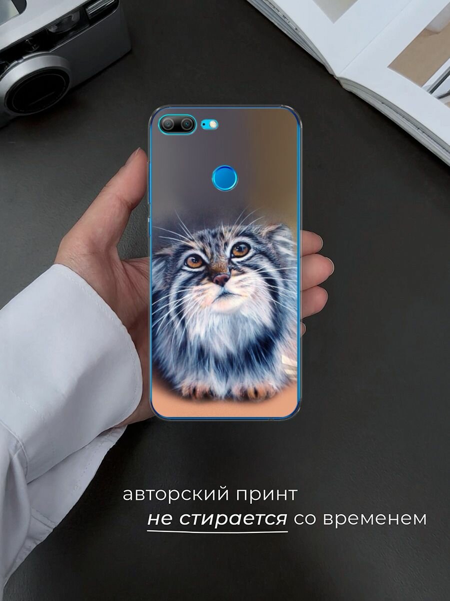 Чехол на Honor 9 Lite / Хонор 9 Лайт с принтом "Кот манул 2" — фото 1