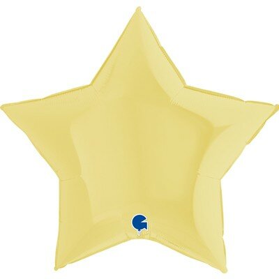 Воздушный шар GRABO "Звезда", без рисунка, Пастель Matte Yellow, 36 дюймов