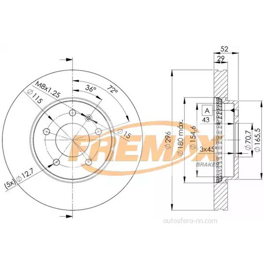 FREMAX BD9048 диск тормозной передний!\ Opel Antara, Chevrolet Captiva 2.0-3.2i/2.0CDTi 06>
