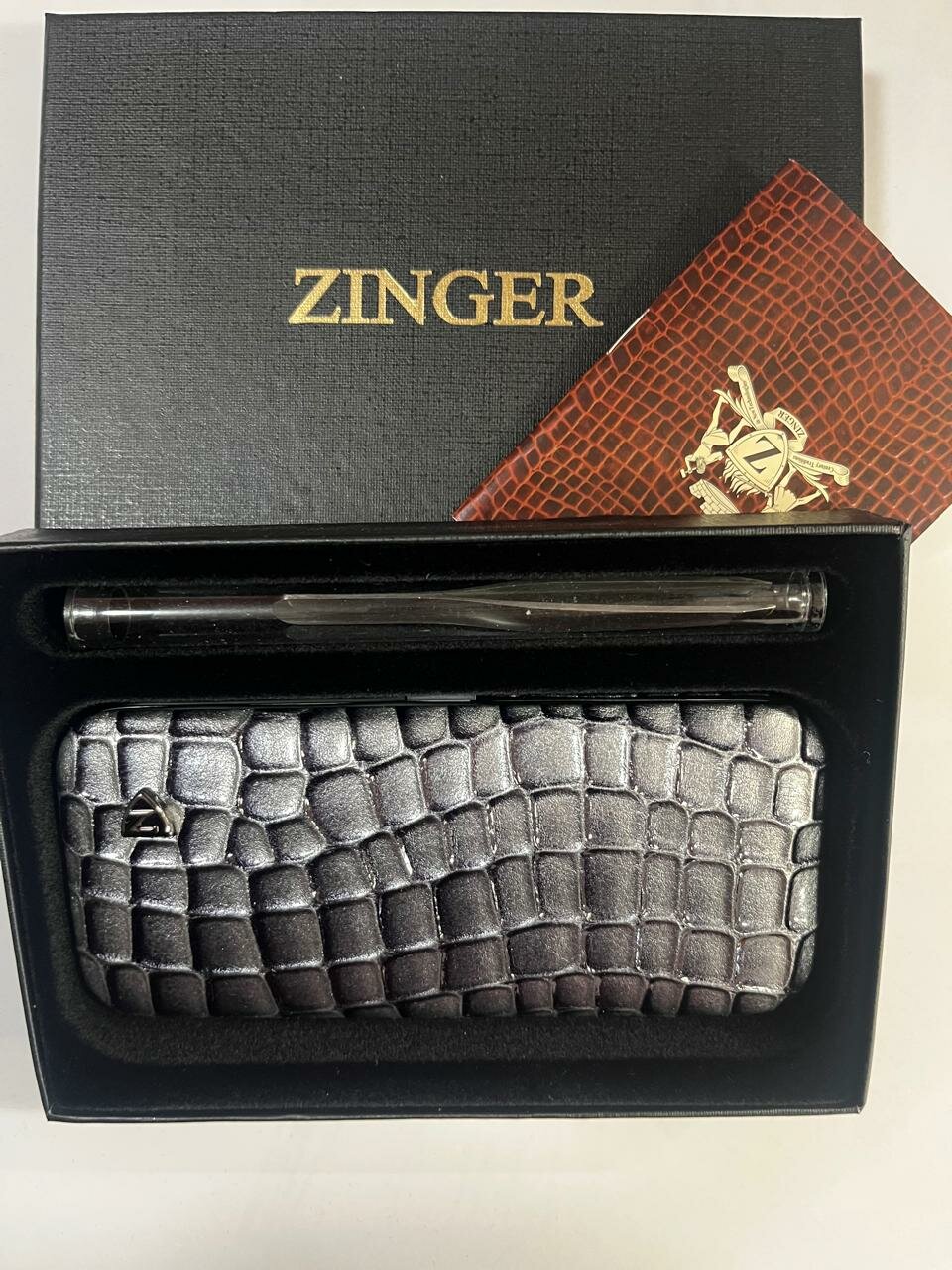 Маникюрный набор "ZINGER" 501-3, 5 предметов, серо-серебристый