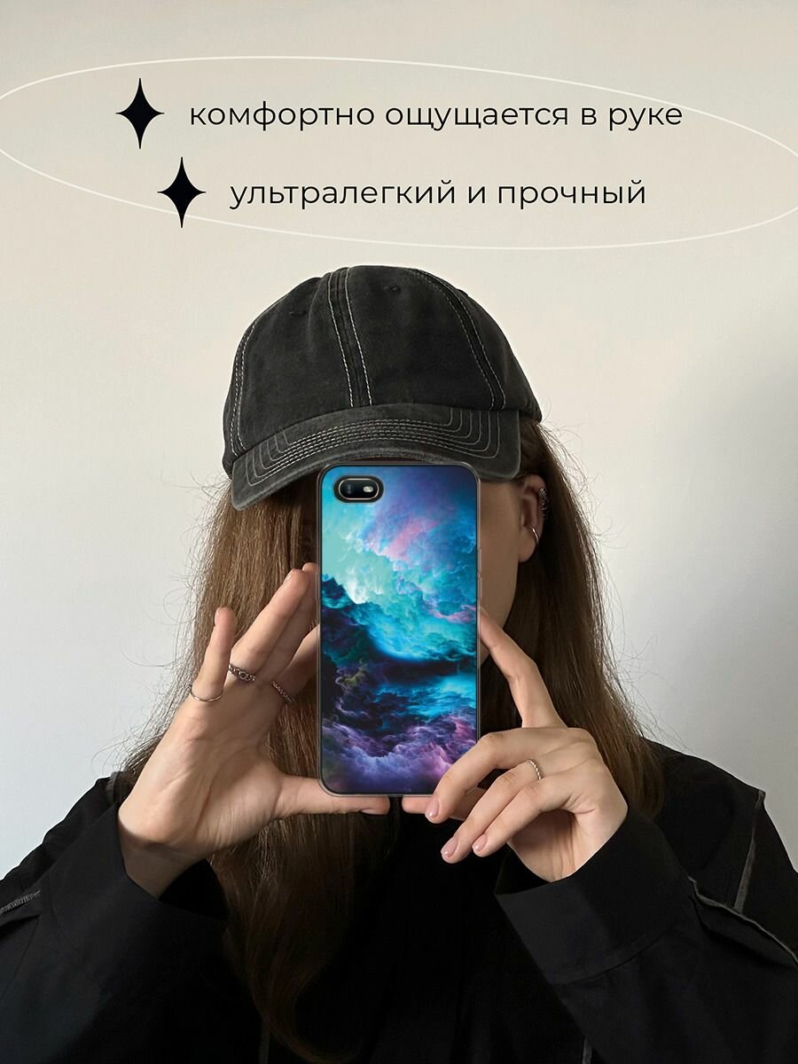 Силиконовый чехол на Oppo A1k / Оппо А1к с принтом "Бирюзовое небо" — фото 1
