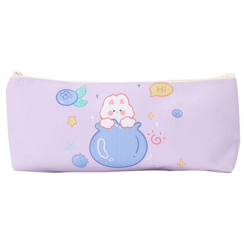 Милый пенал с изображением лимонного медведя из искусственной кожи с рисунком из мультфильмов. Вместительный органайзер для канцелярских принадлежностей. Многофункциональный чехол для ручек. Подходит для учеников средних и старших классов, подростков