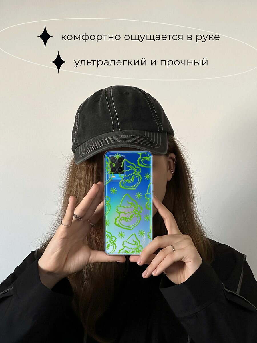 Чехол на Oppo A54 / Оппо A54 с принтом "Зеленый Гринч 3" — фото 1
