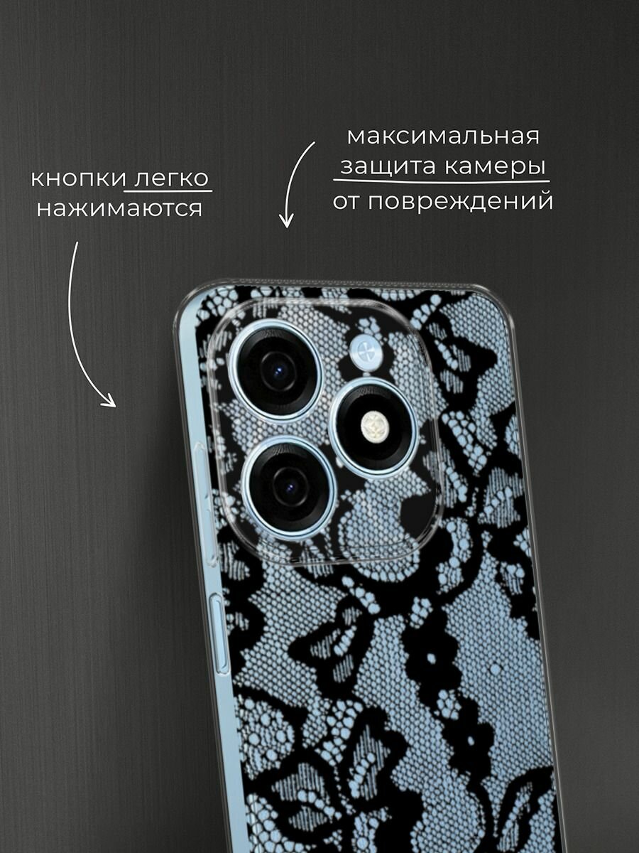 Чехол на Tecno Spark 20 / Текно Спарк 20 с принтом "Черная сетка 2" — фото 1