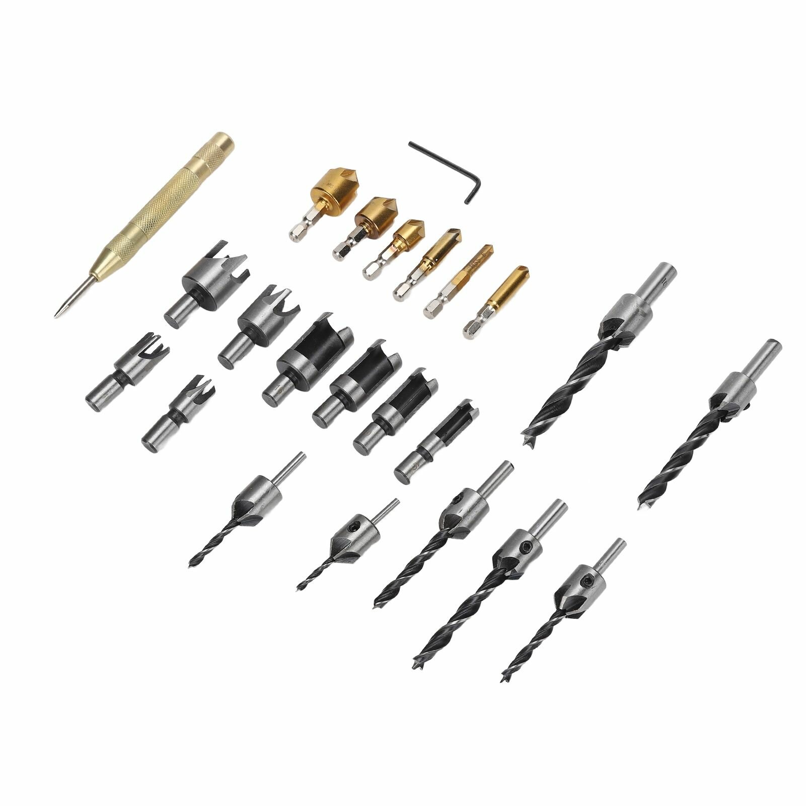 23 шт, деревообрабатывающий инструмент для фаски, зенковка, сверло, резак для сверления и резки